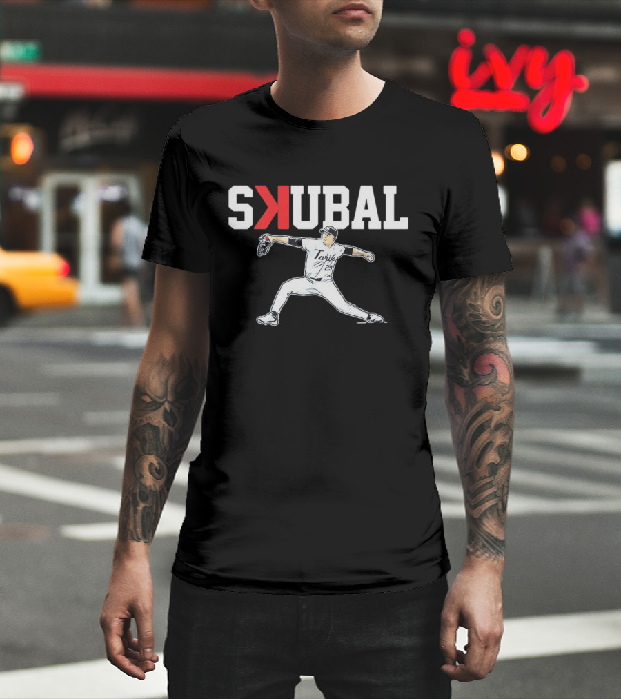 Tarik Skubal Detroit Tigers MLB Player Pitching SKUBAL T-Shirt