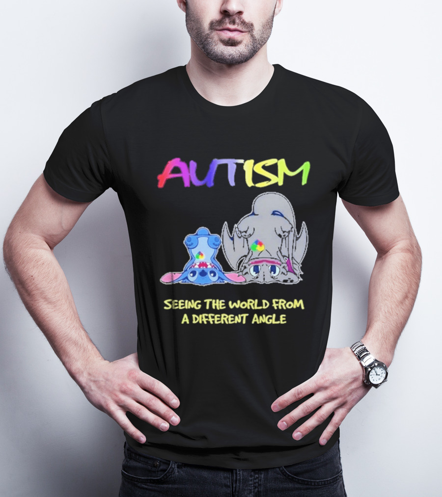 Autism Seeing The World From A Different Angle Toothless Stitch T-Shirt