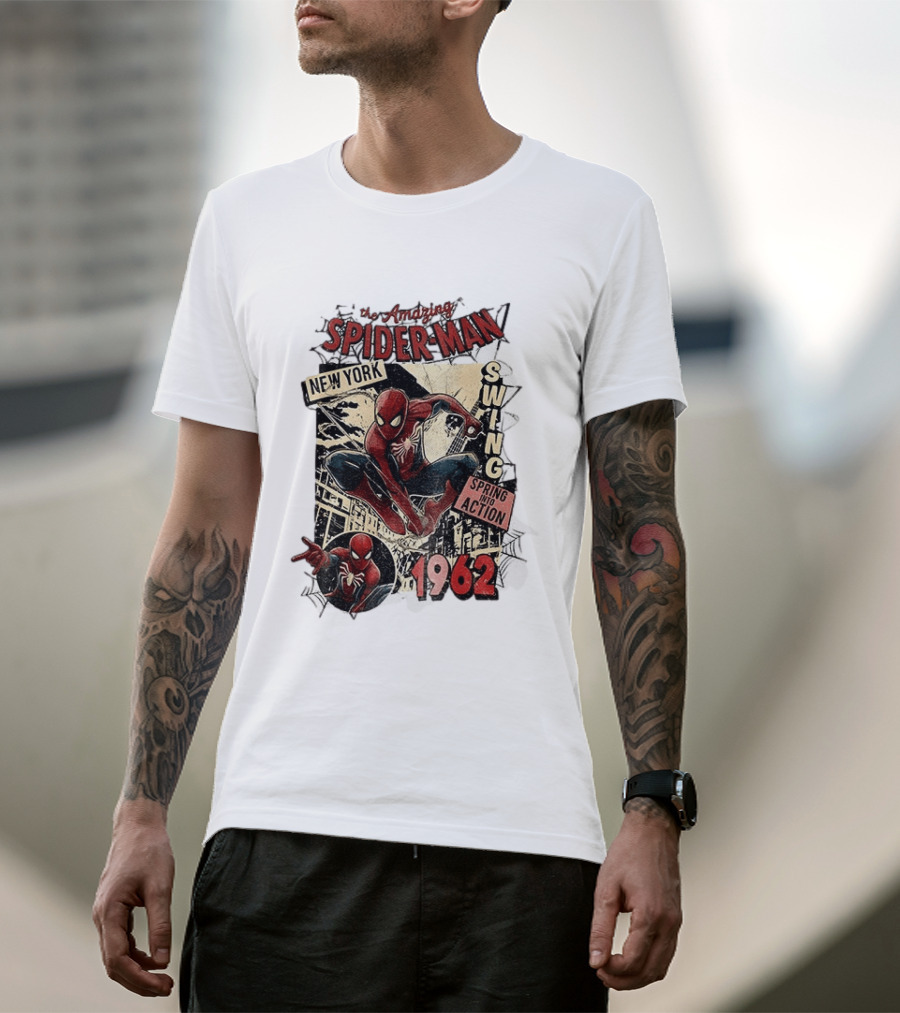Amazing Spider Man New York Swing Spring Into Action 1962 T-Shirt