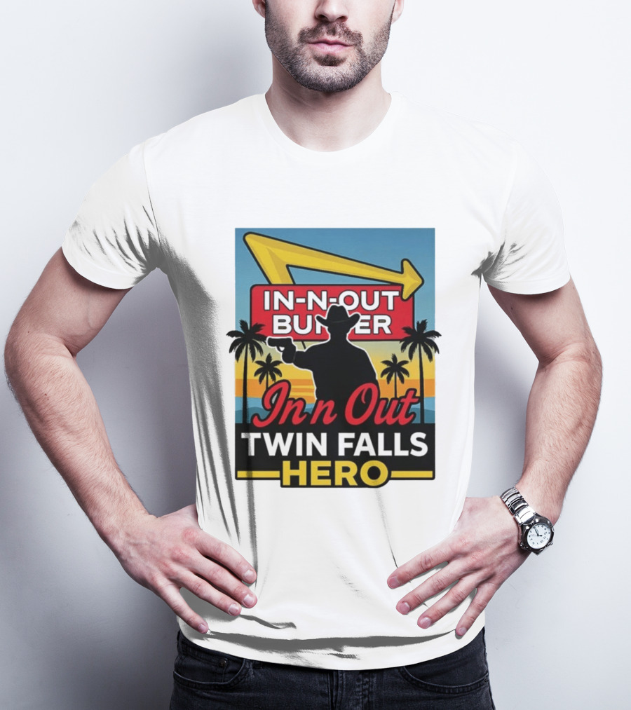 In N Out Burger Twin Falls Hero Retro Western 2026 T-Shirt