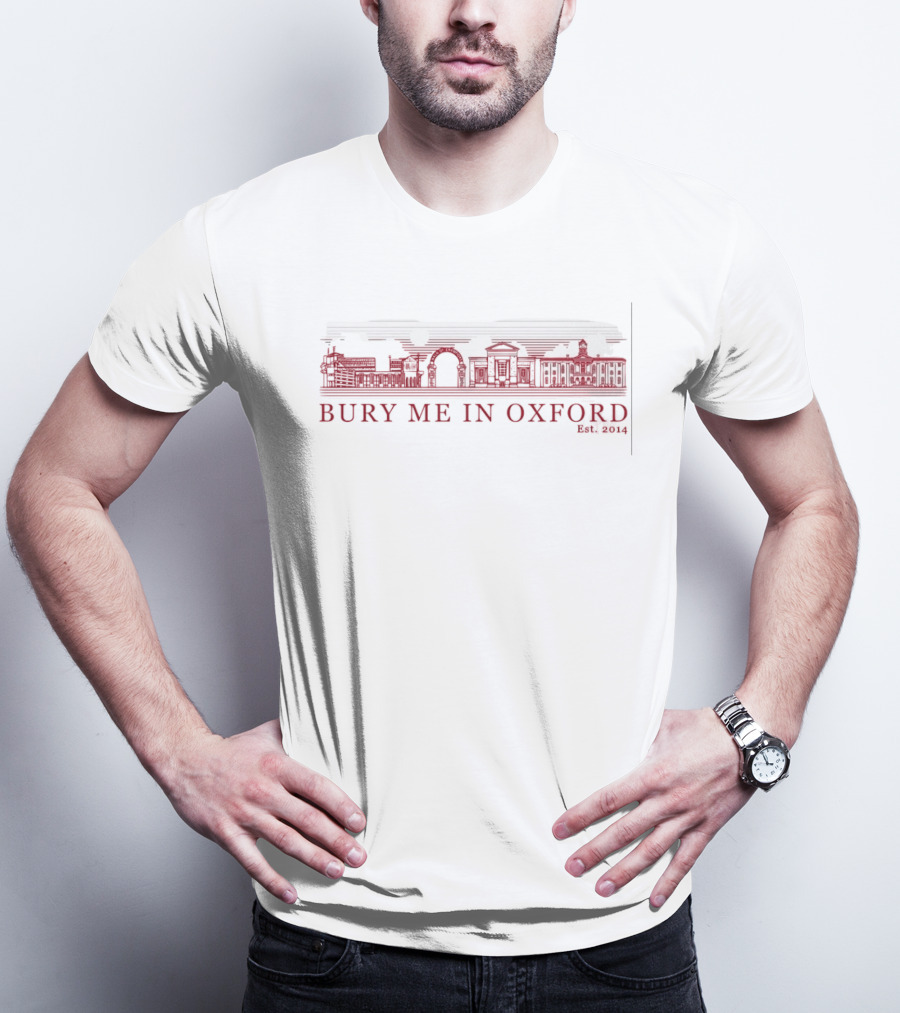Bury Me In Oxford Est 2014 City Skyline Iconic Landmarks T-Shirt