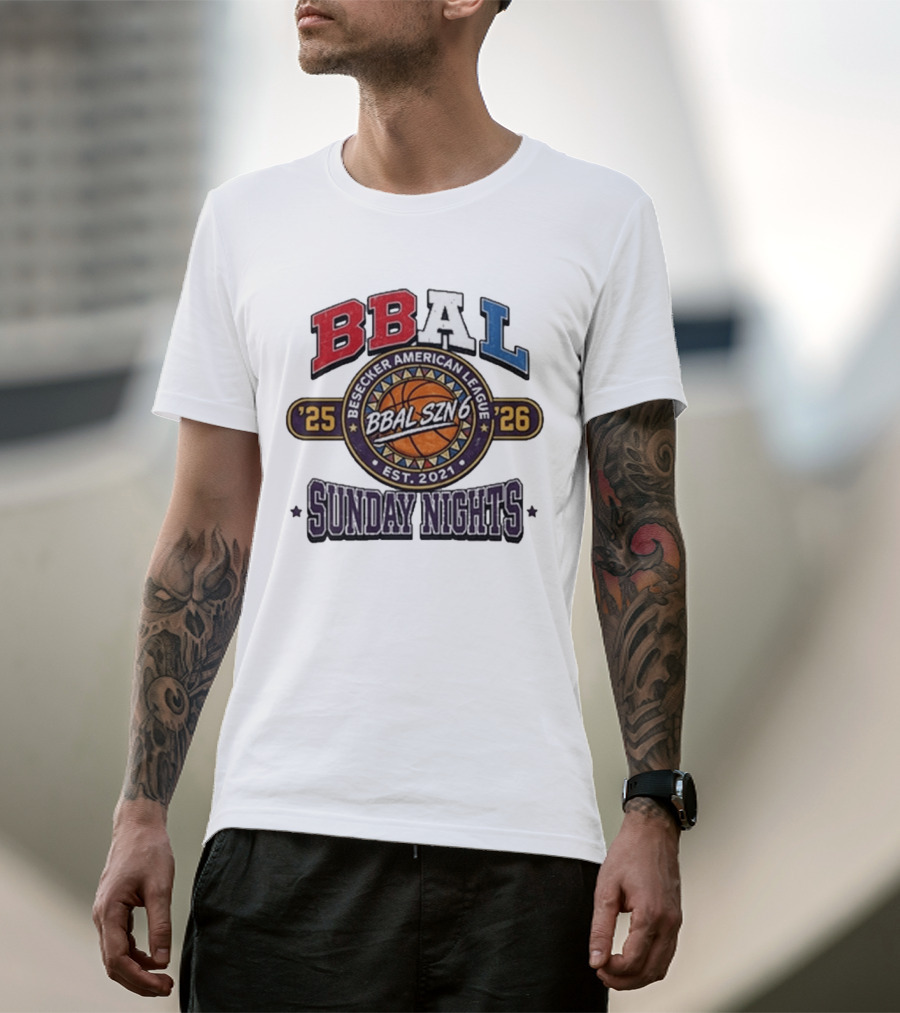 Dave Portnoy Besecker American League BBAL SZN 6 Sunday Nights 2025 2026 T-Shirt