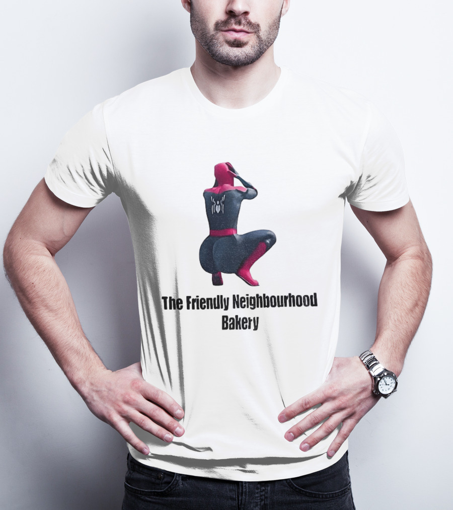 Sexy Spider Man The Friendly Neighbourhood Bakery Pose T-Shirt