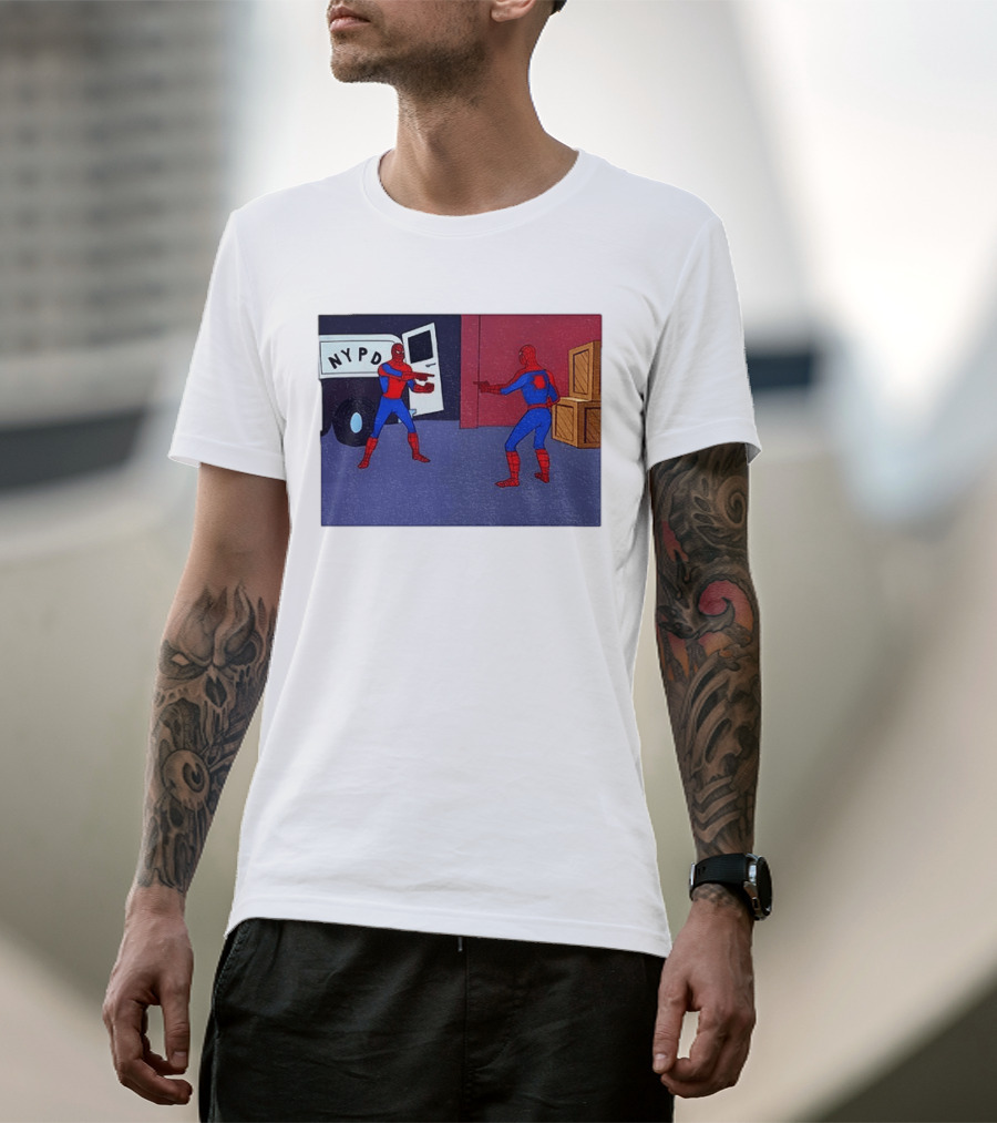 NYPD Spider Man Pointing Meme Twins Scene T-Shirt
