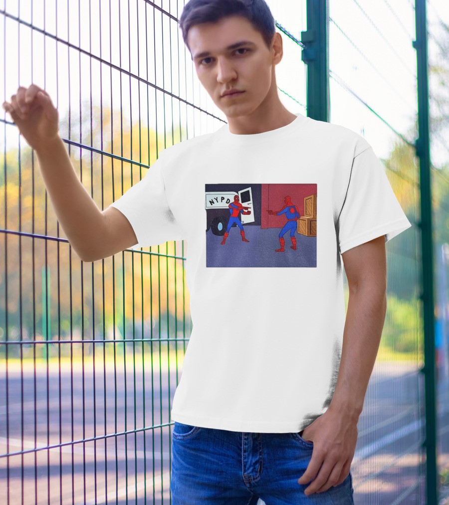 NYPD Spider Man Pointing Meme Twins Scene T-Shirt