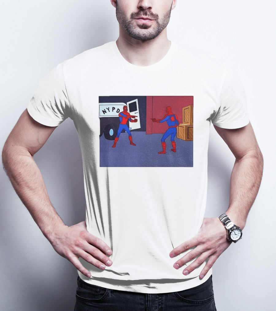 NYPD Spider Man Pointing Meme Twins Scene T-Shirt