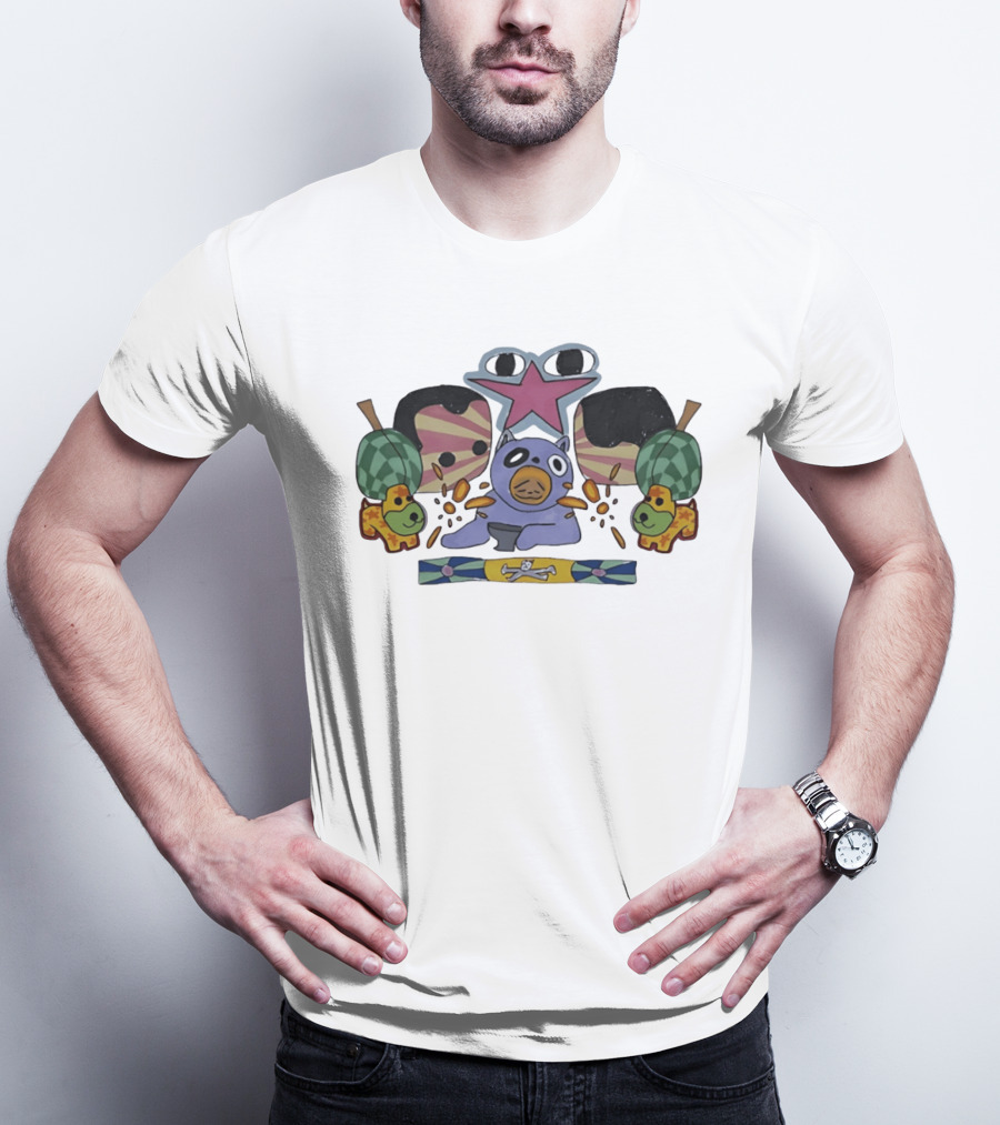 Purple Creature And Star With Puppets And Skulls T-Shirt