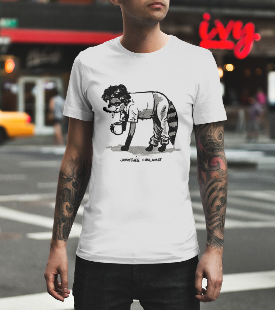 Timothée Chalamet Jimothy Raccoon 2026 Crossover Meme T-Shirt