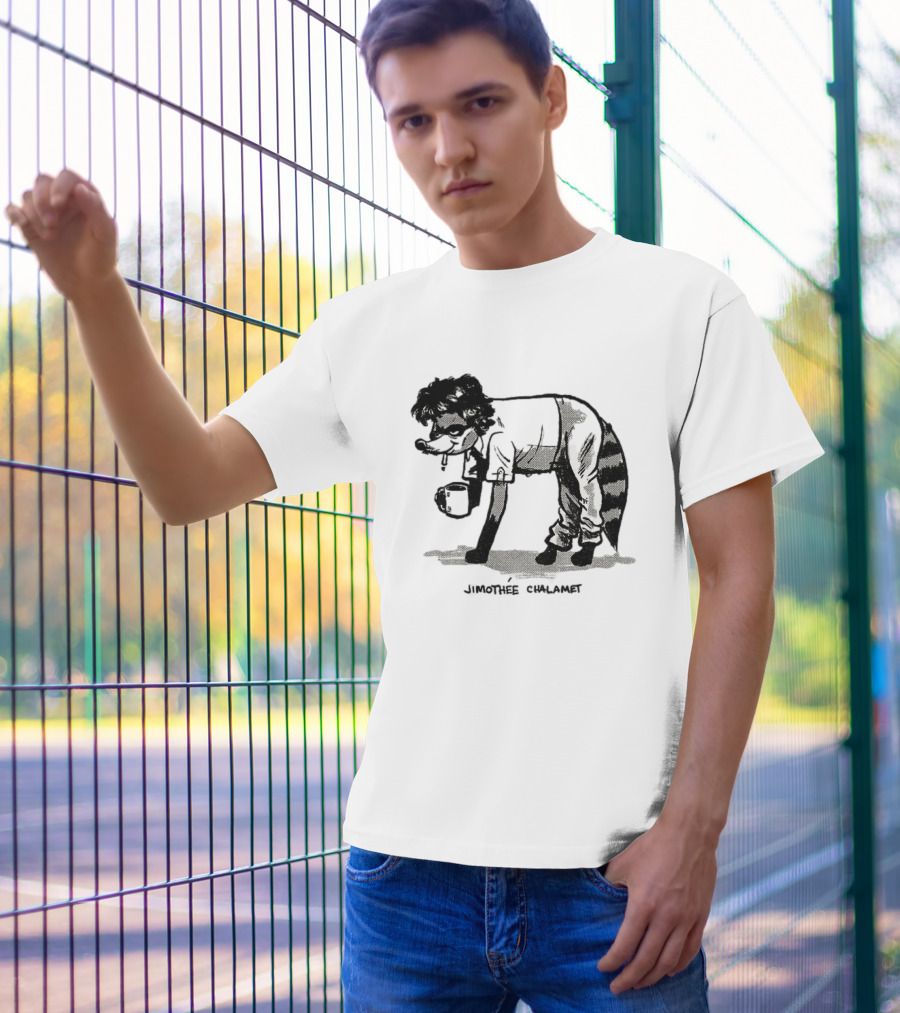 Timothée Chalamet Jimothy Raccoon 2026 Crossover Meme T-Shirt