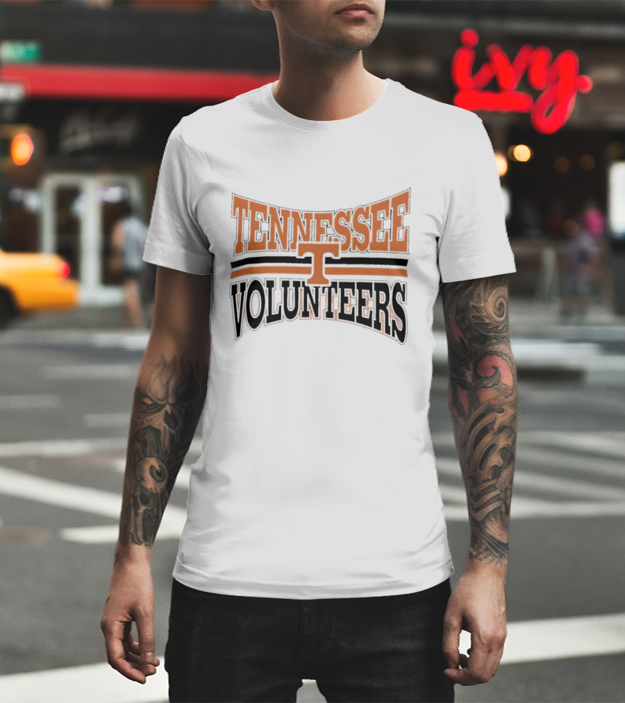 Tennessee Volunteers NCAA Orange Black Arched Block Lettering T-Shirt