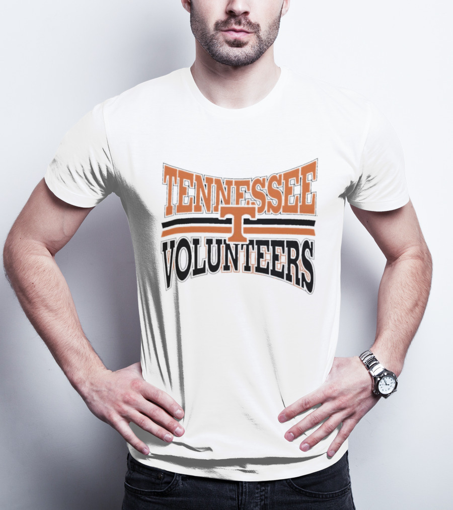 Tennessee Volunteers NCAA Orange Black Arched Block Lettering T-Shirt