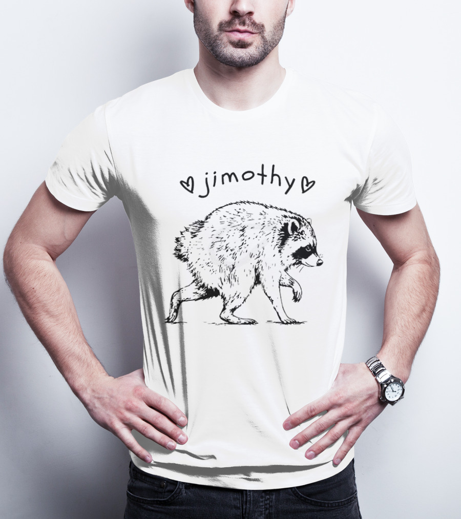 Jimothy Trash Panda Raccoon Animal Lover Hearts T-Shirt