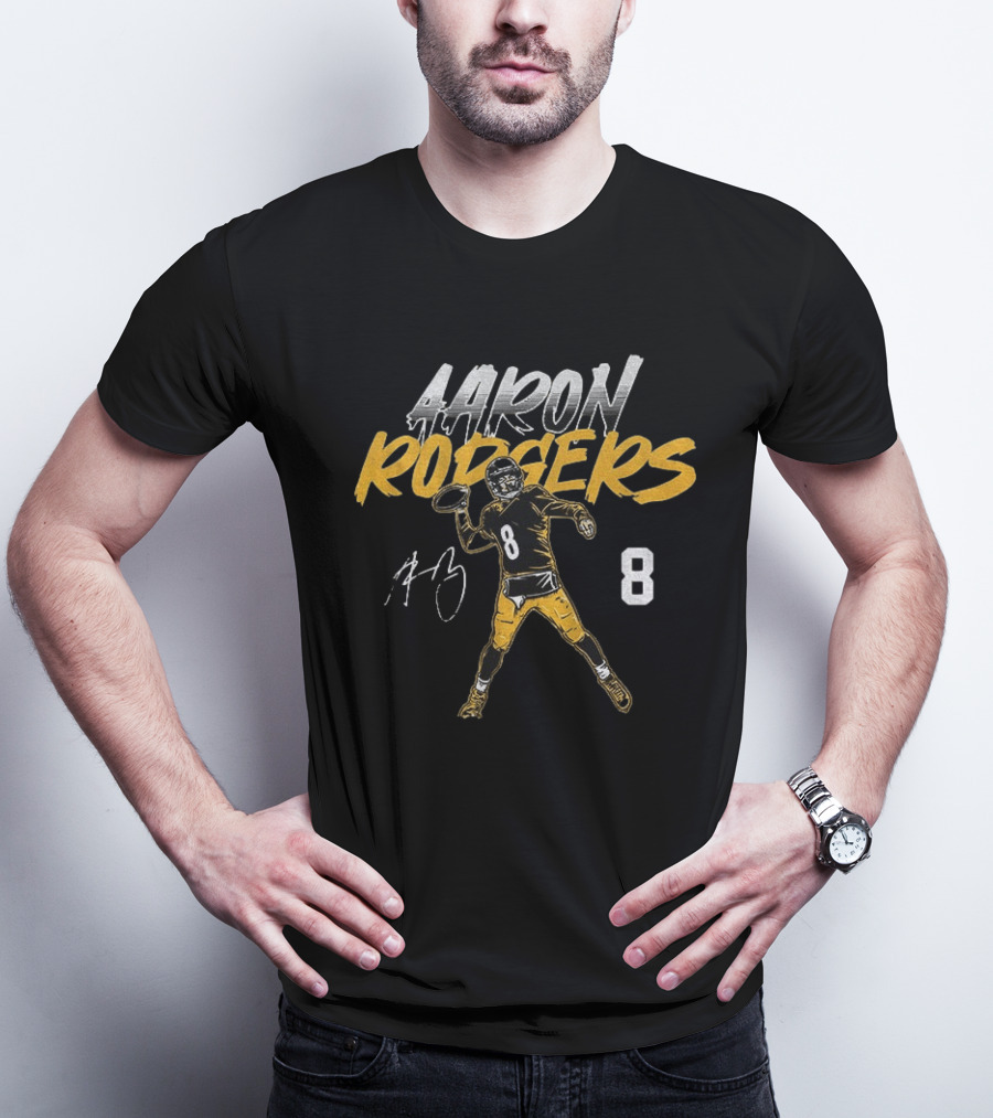 Aaron Rodgers 8 Pittsburgh Football Player Pose T-Shirt