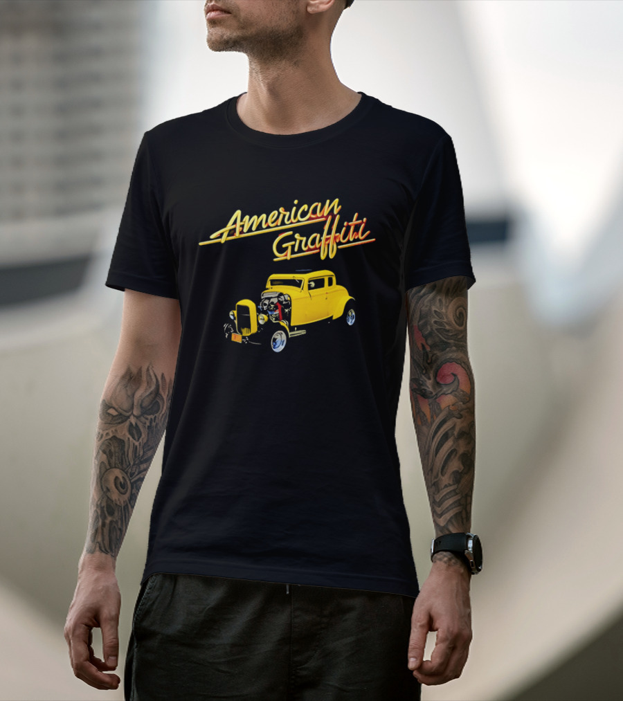 American Graffiti Yellow Deuce Coupe Hot Rod Car T-Shirt