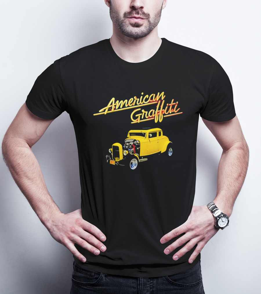 American Graffiti Yellow Deuce Coupe Hot Rod Car T-Shirt