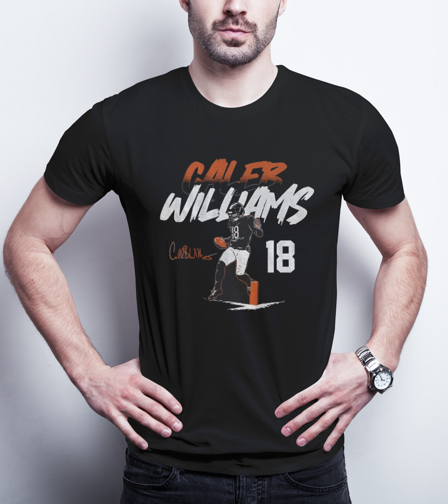 Caleb Williams Chicago Football Number 18 Pose Player T-Shirt