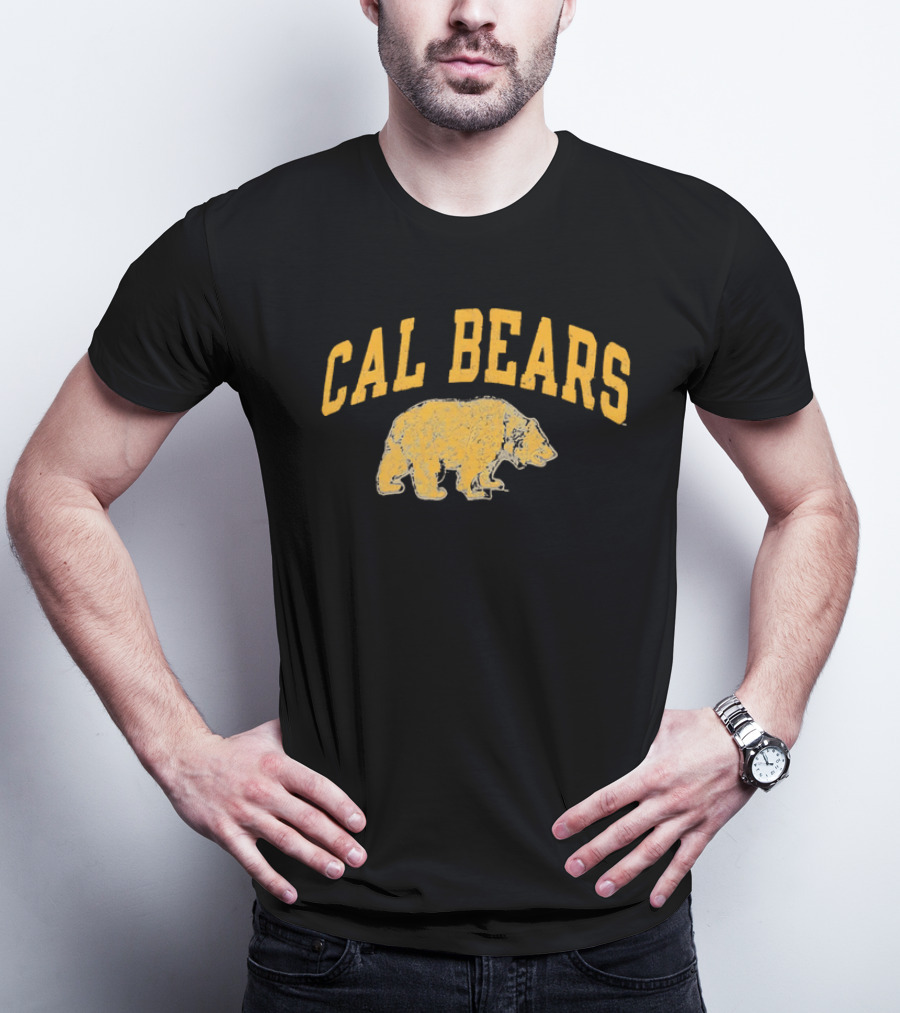 Cal Bears NCAA Distressed Grizzly Bear Profile T-Shirt