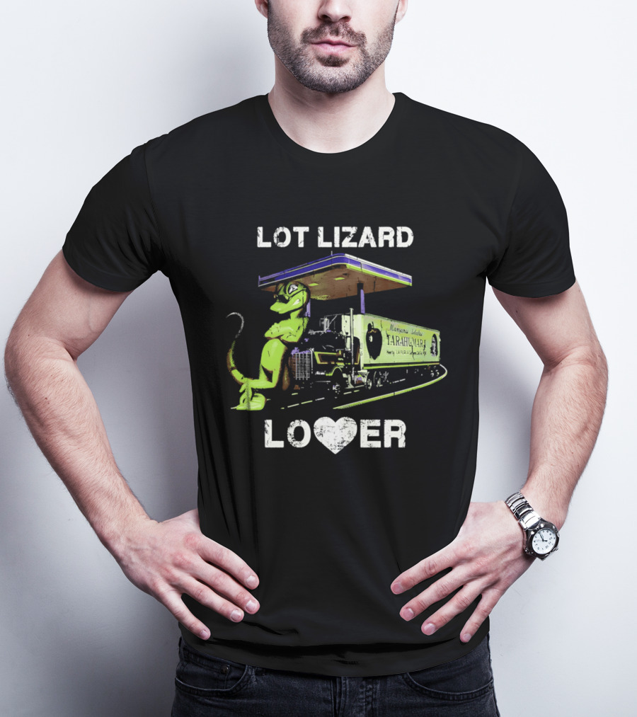 Lot Lizard Lover Gecko Trucking Diesel Humour T-Shirt
