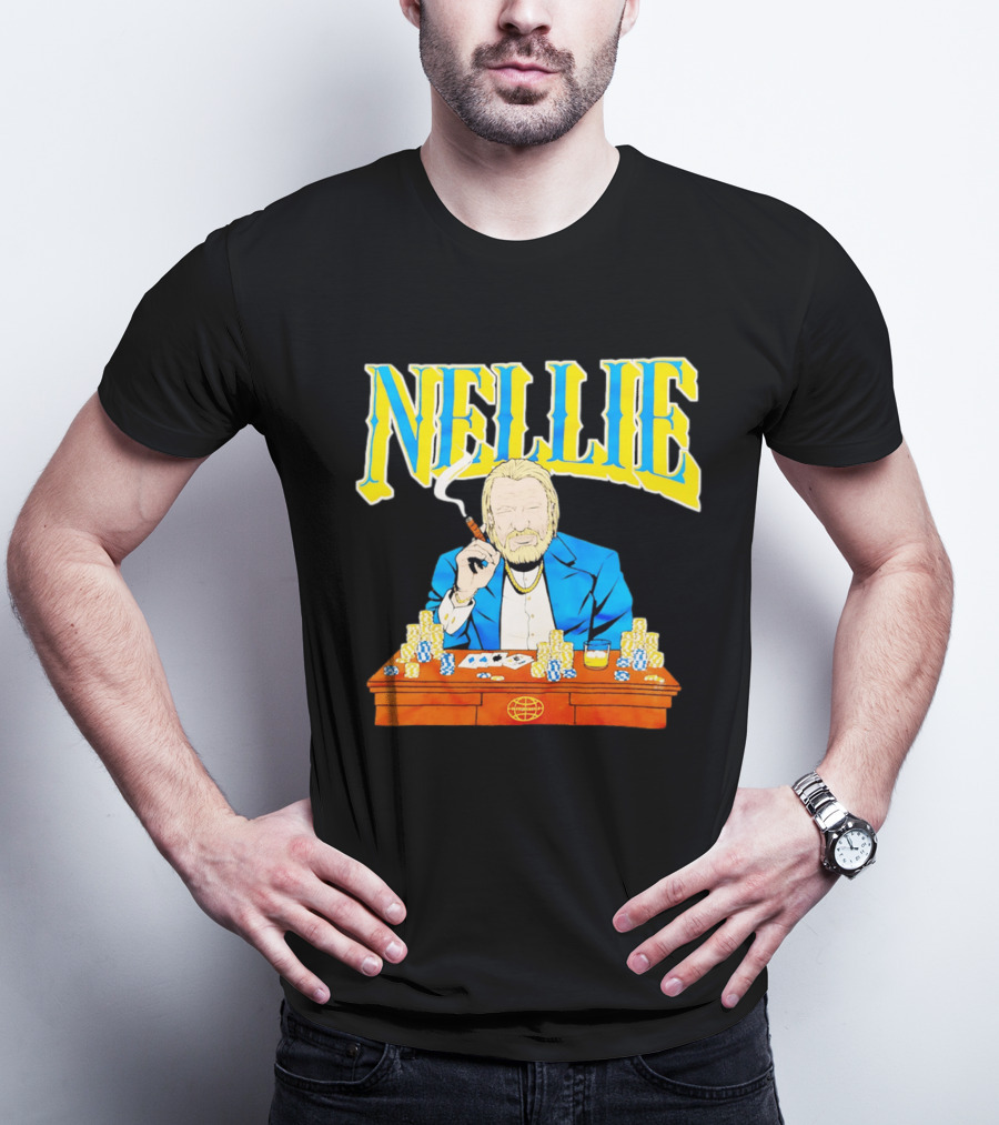 Nellie Warriorsworld Don Nelson Poker Scene Cigar Golden State Coach T-Shirt