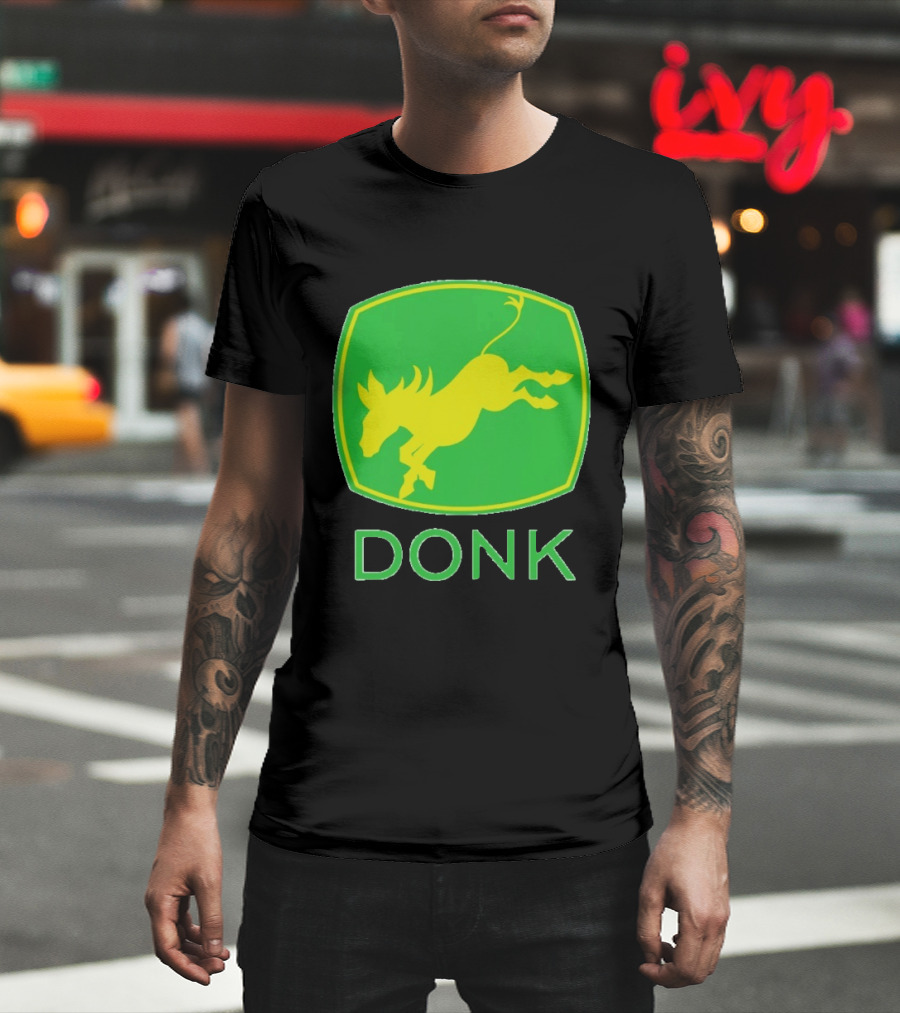 Donk Green And Yellow Farming Donkey T-Shirt