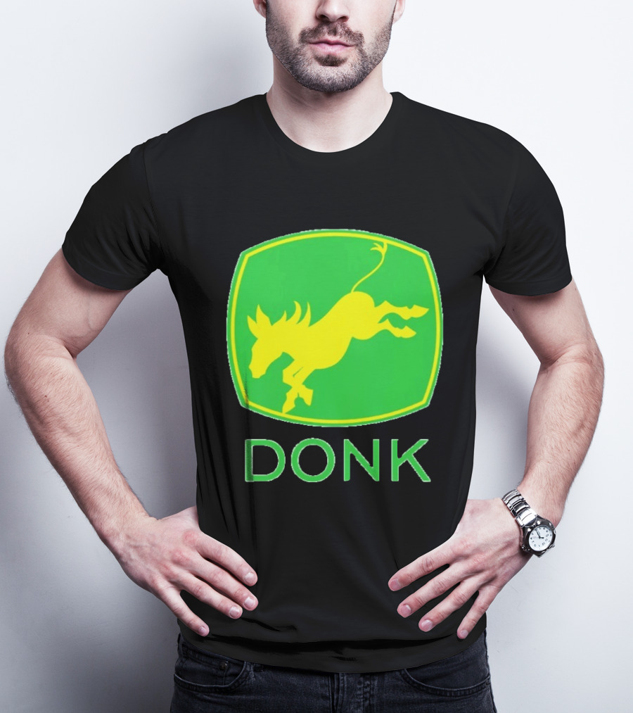 Donk Green And Yellow Farming Donkey T-Shirt