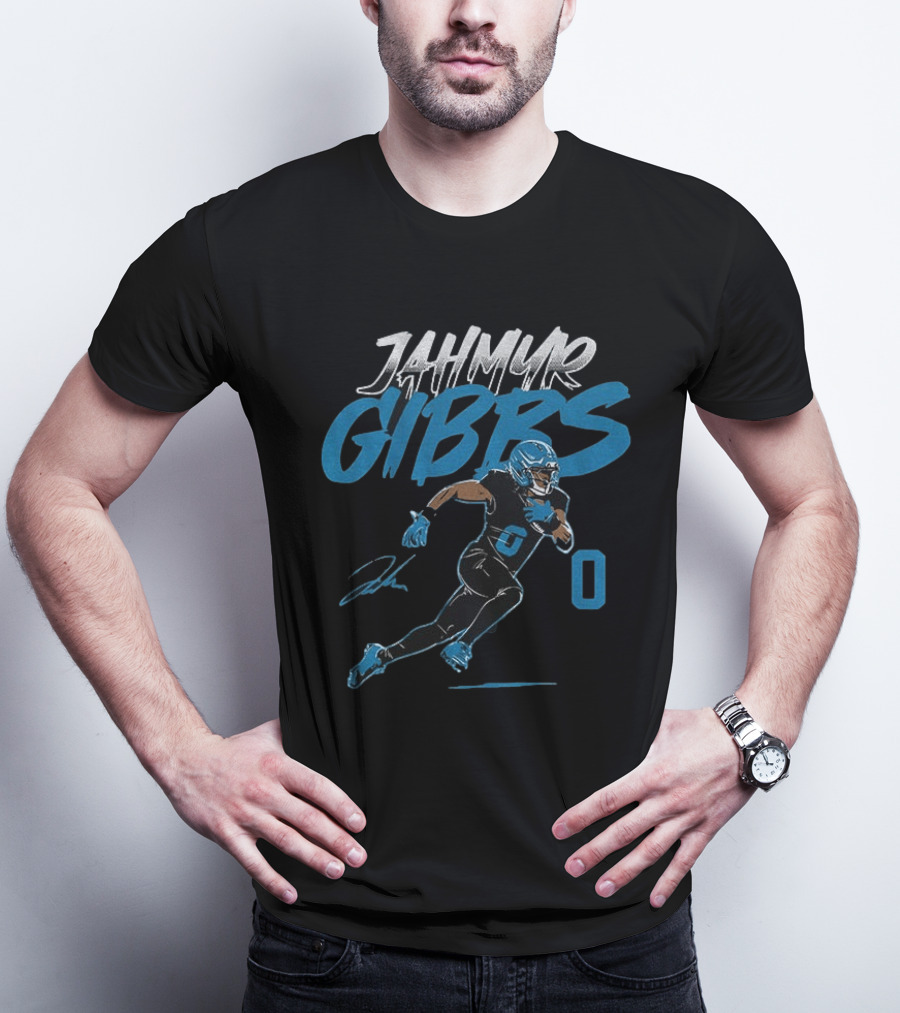 Jahmyr Gibbs Detroit Lions NFLPA Football Player Zero Jersey Number 0 T-Shirt