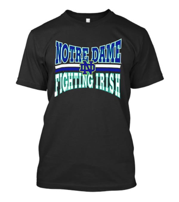 Notre Dame Fighting Irish Interlocking ND Monogram Curved NCAA T-Shirt
