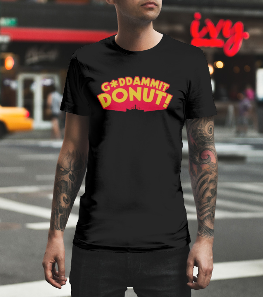 Gddammit Donut Goddammit Crown Starburst Red Yellow T-Shirt