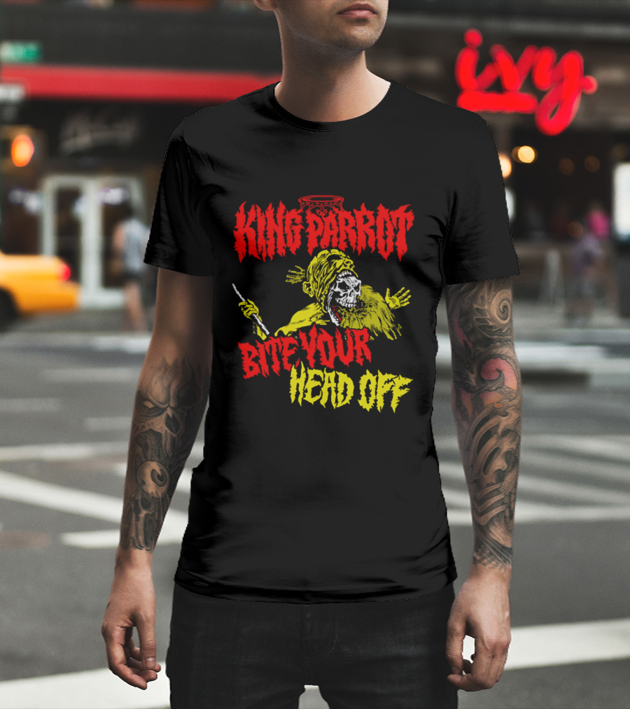 King Parrot Bite Your Head Off Skull And Creature T-Shirt