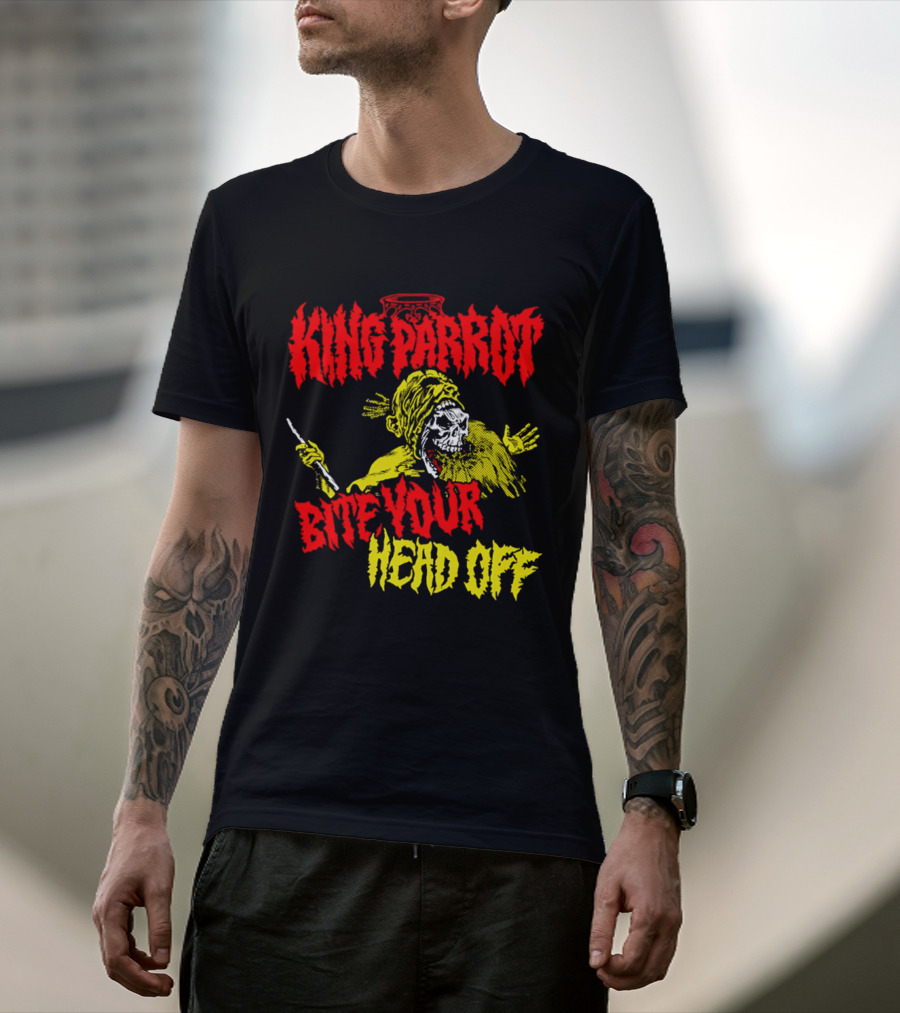 King Parrot Bite Your Head Off Skull And Creature T-Shirt