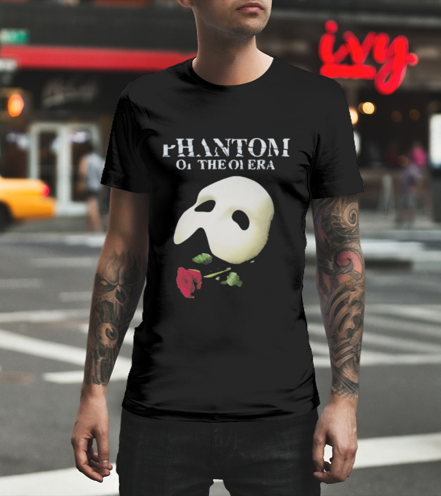 Phantom Of The Opera Mask Red Rose T-Shirt