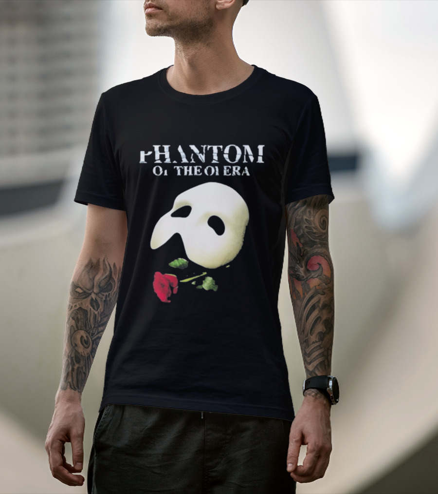 Phantom Of The Opera Mask Red Rose T-Shirt