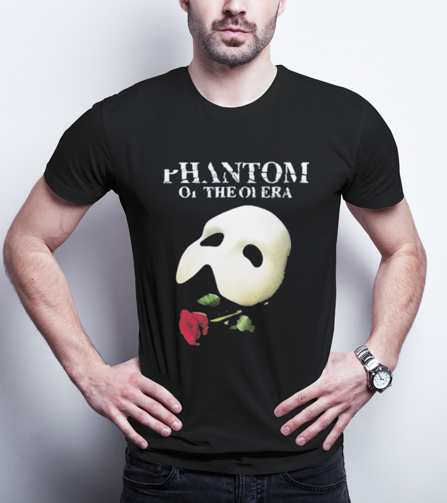 Phantom Of The Opera Mask Red Rose T-Shirt