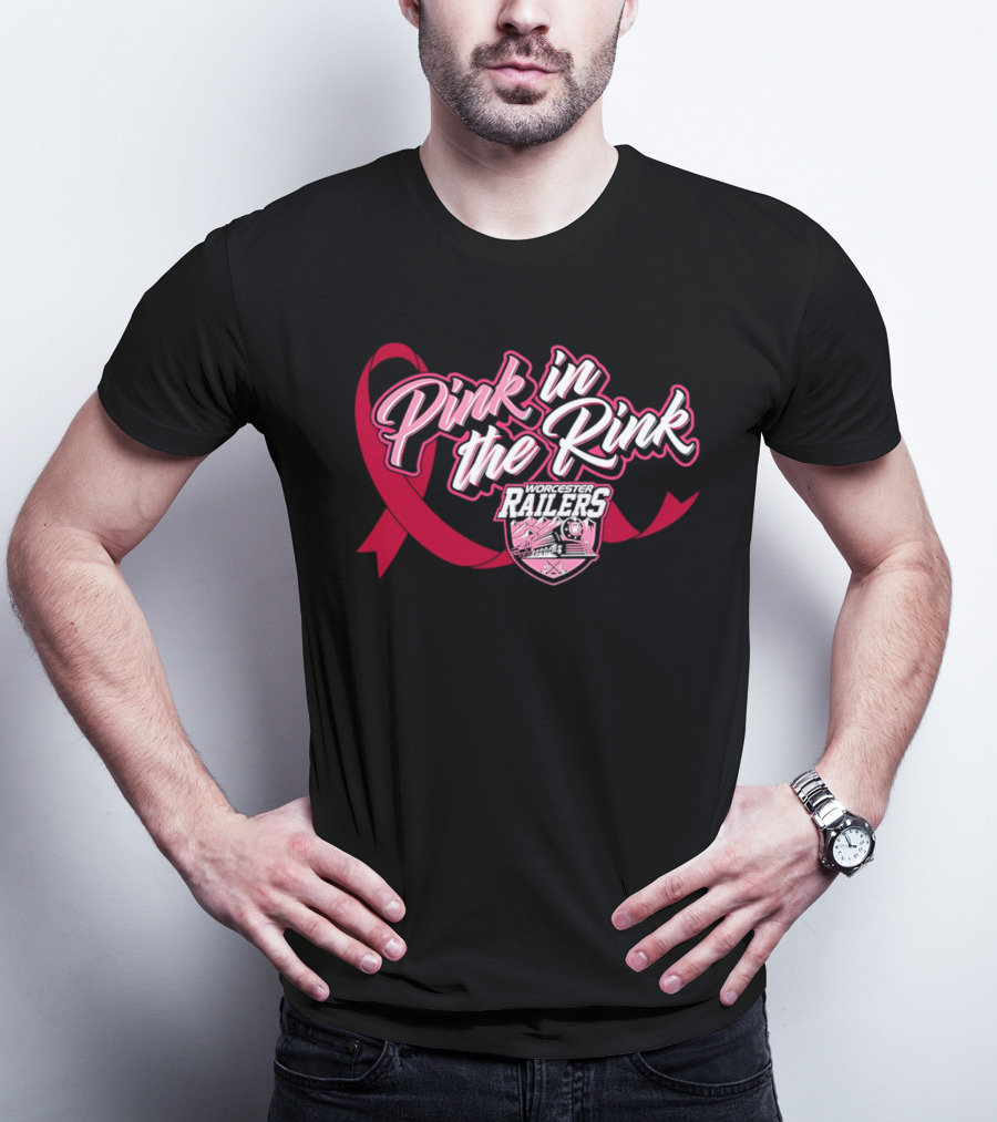 Pink In The Rink Worcester Railers Breast Cancer Awareness Event T-Shirt