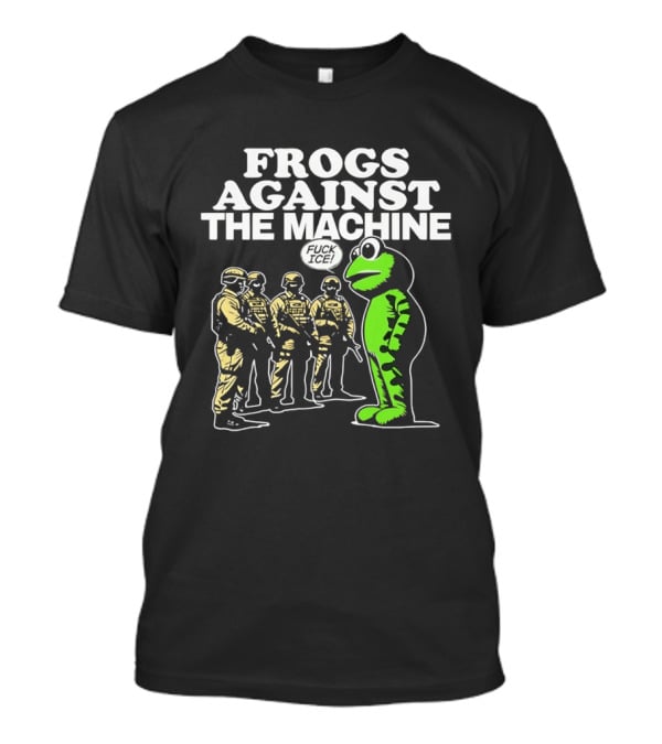 Portland Frogs Against The Machine 2025 Protest Mascot Confronts Guards T-Shirt