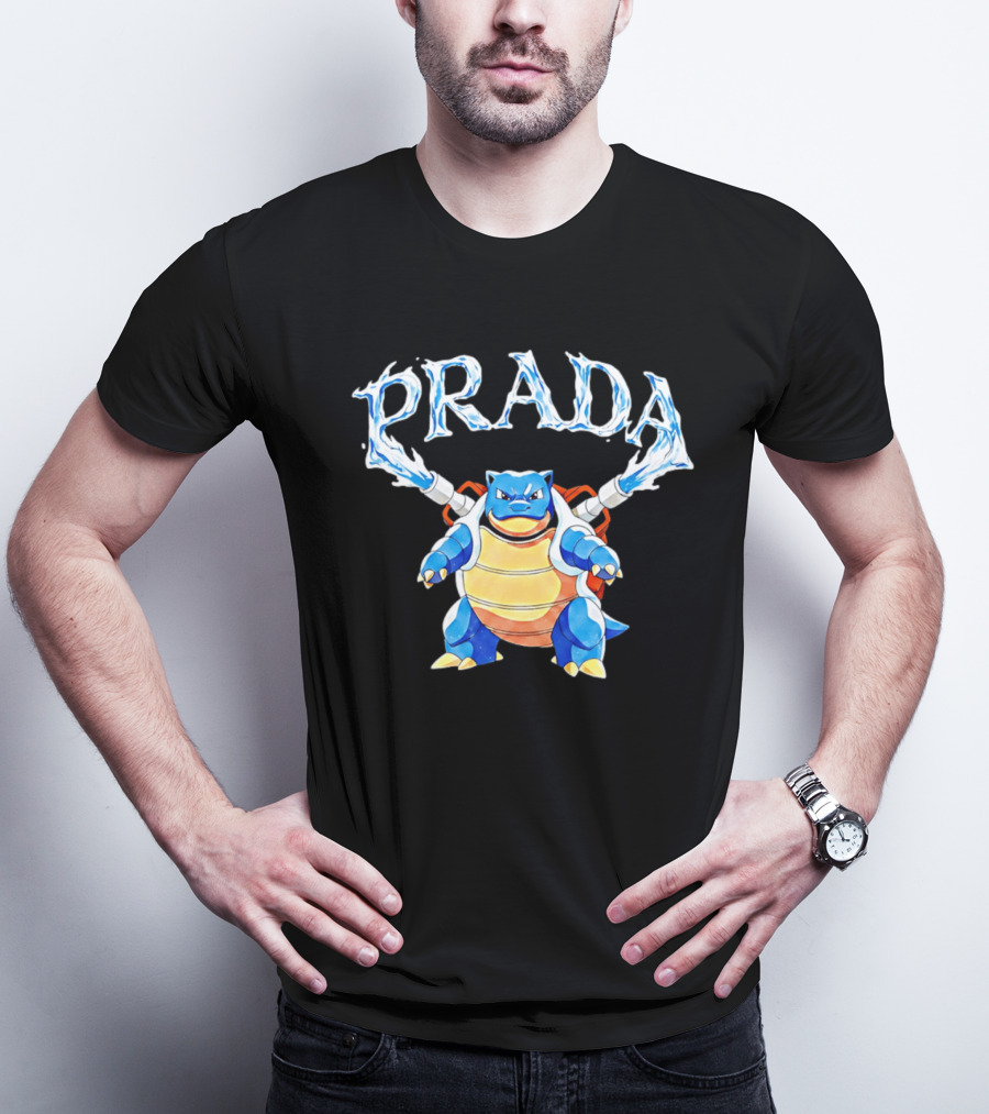 Prada Blastoise Pokemon Mashup Water Cannon T-Shirt