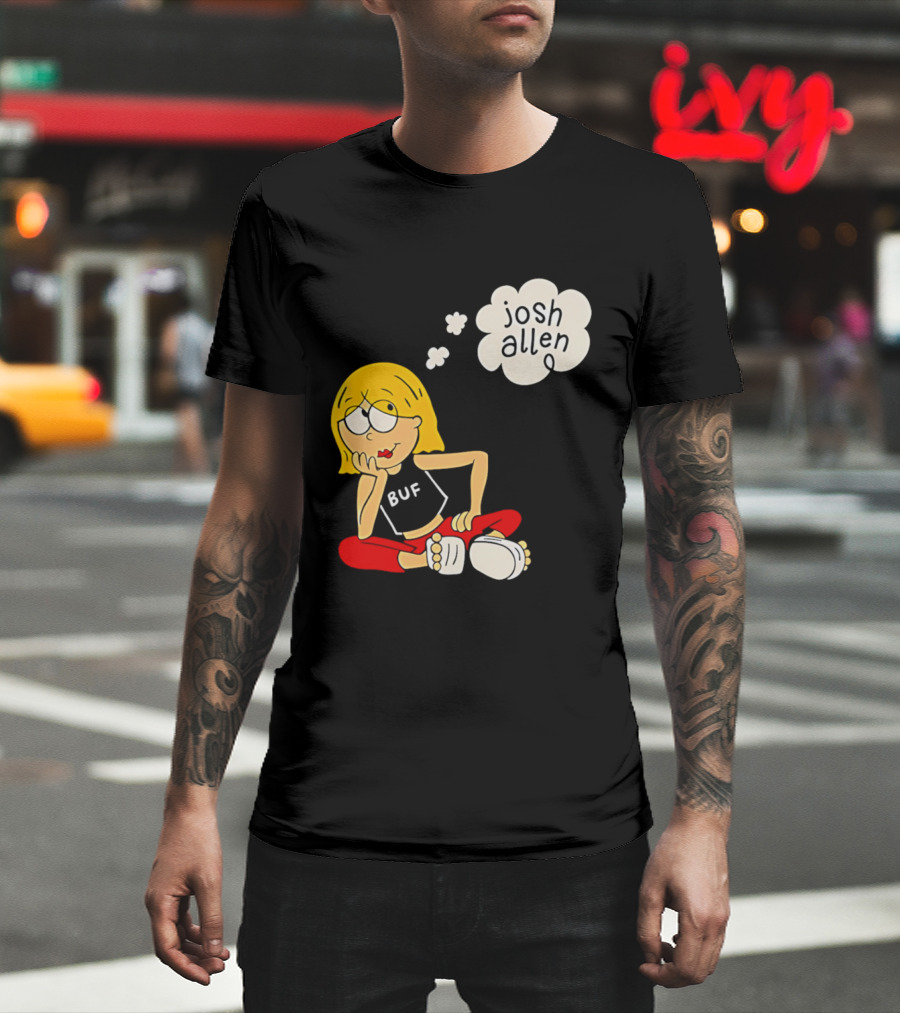 Lizzie McGuire BUF Josh Allen Dreaming Cartoon T-Shirt
