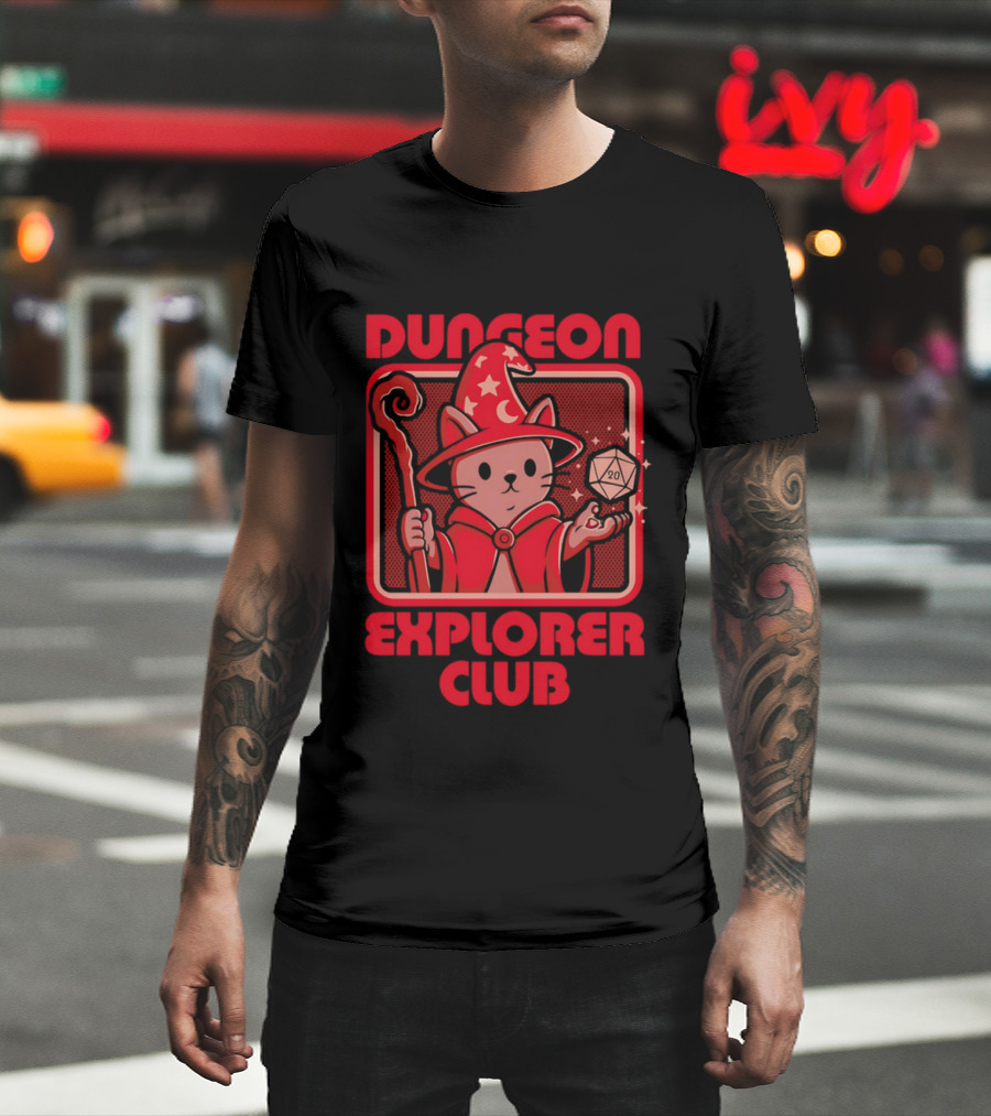 Dungeon Explorer Club RPG Mage Cat T-Shirt
