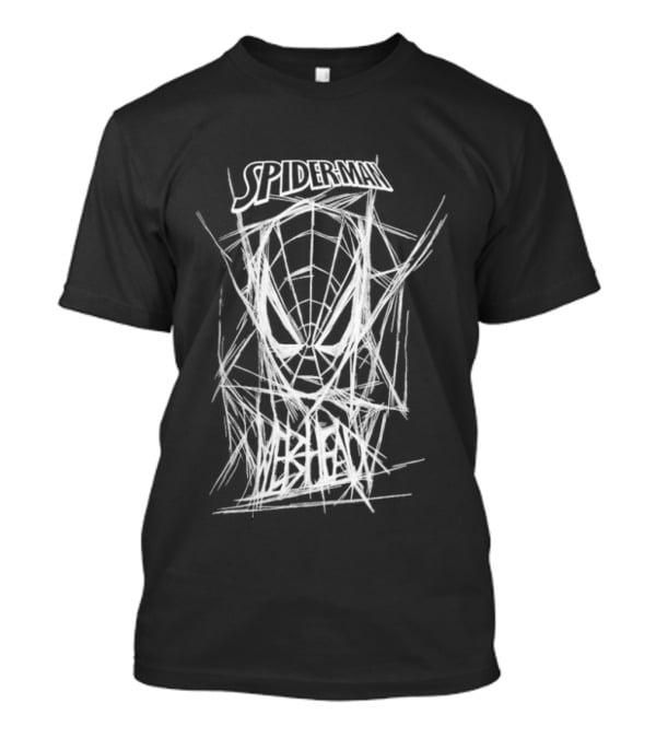 Spider Man Webbed Mask Sketch Spiderman Webhead T-Shirt