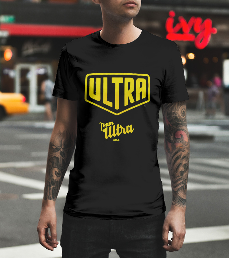 Team Ultra USA Yellow Black Shield Crest Ultra USA T-Shirt