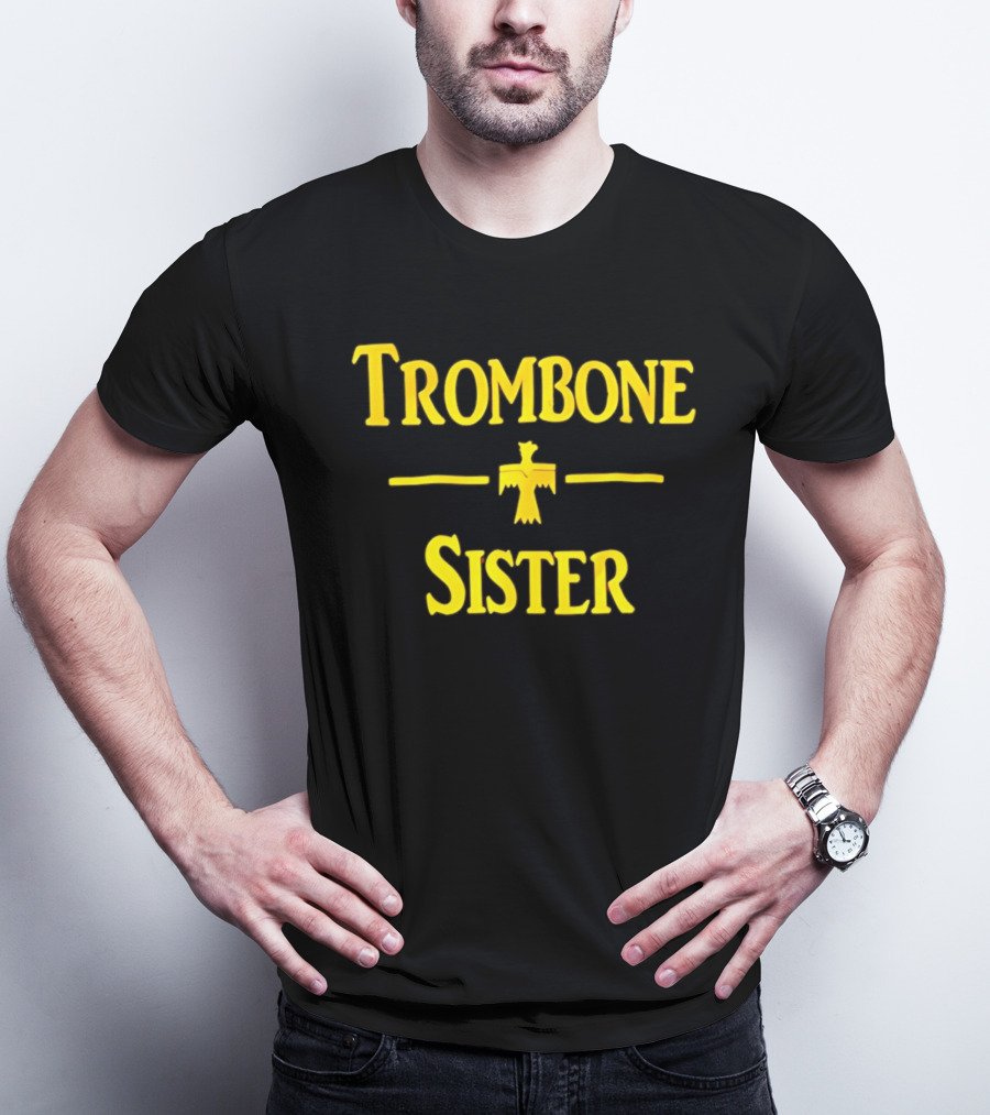 Trombone Sister Yellow Thunderbird Between Lines T-Shirt