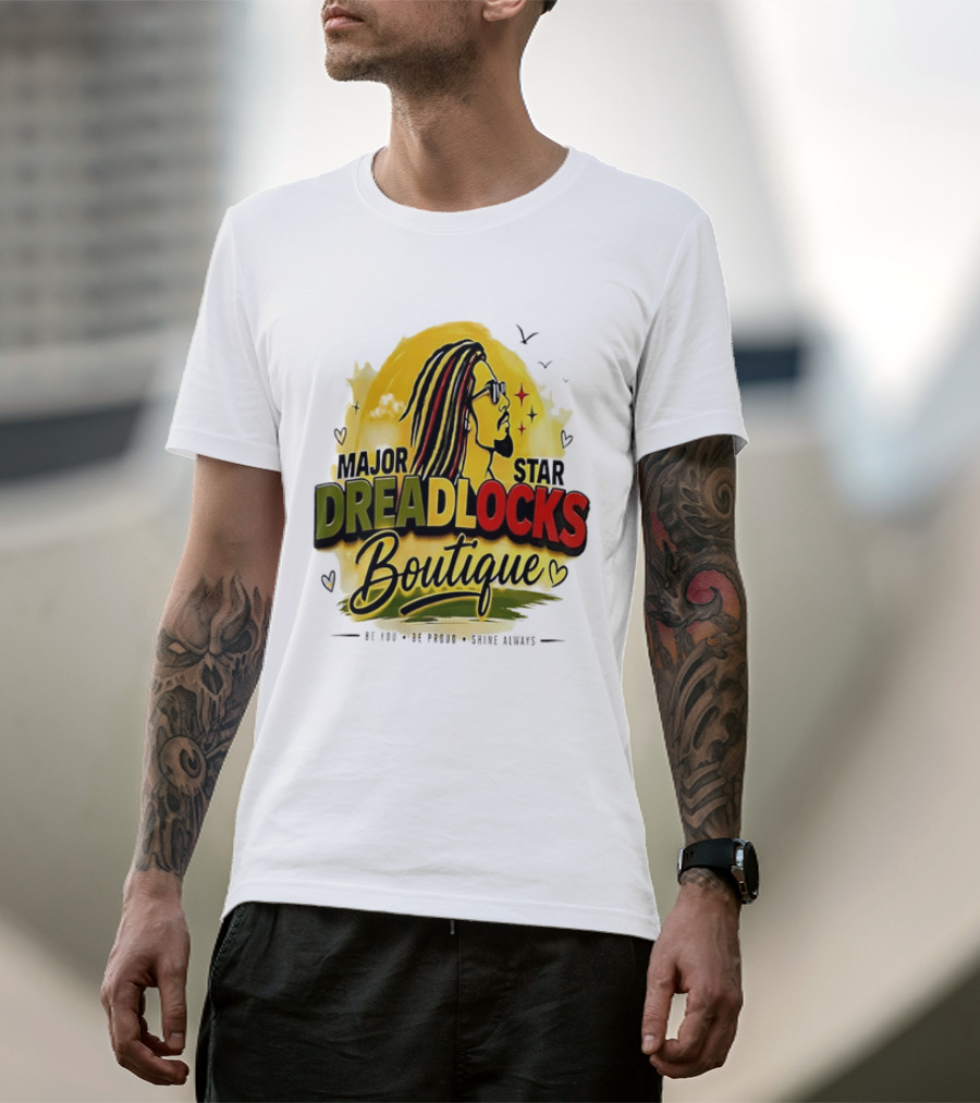 Major Star Dreadlocks Boutique Be You Shine Always Rastafarian Man Profile T-Shirt
