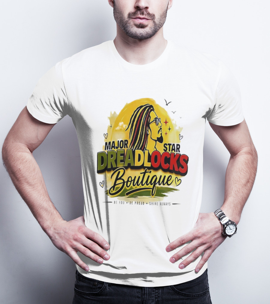 Major Star Dreadlocks Boutique Be You Shine Always Rastafarian Man Profile T-Shirt
