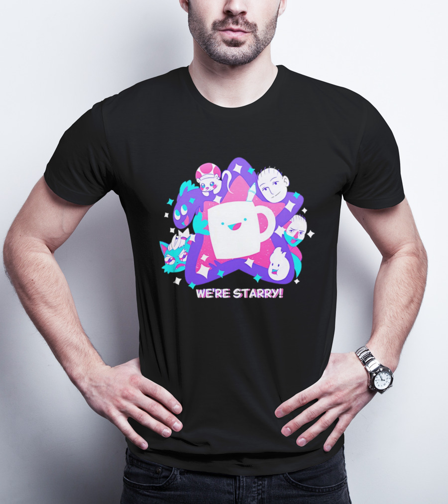 We're Starry Colorful Cartoon Characters And Happy T-Shirt