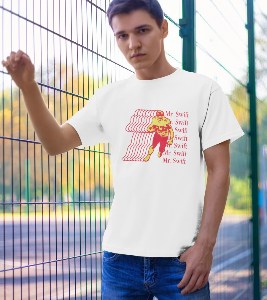 Mr. Swift Travis Kelce Football Player Graphic With Psychedelic Wave T-Shirt