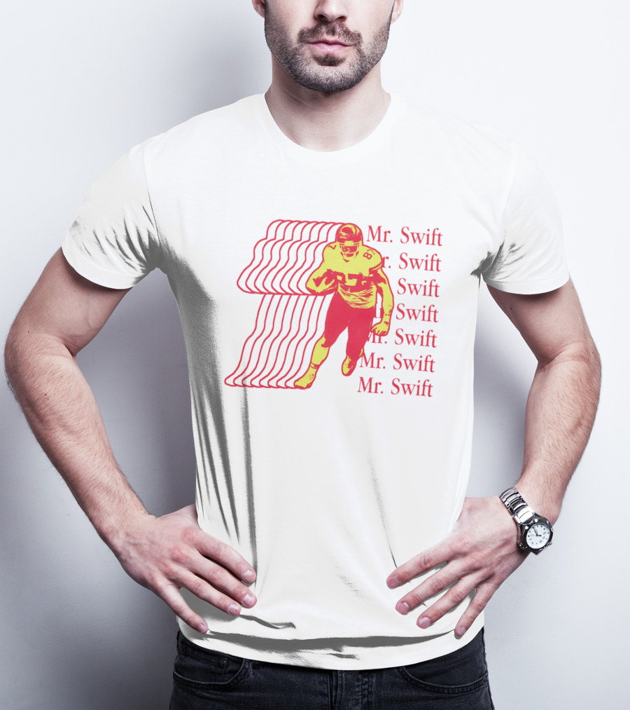 Mr. Swift Travis Kelce Football Player Graphic With Psychedelic Wave T-Shirt