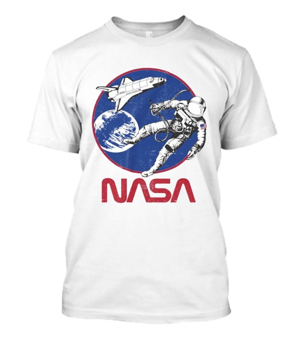 NASA Space Shuttle And Astronaut Earth Scene T-Shirt