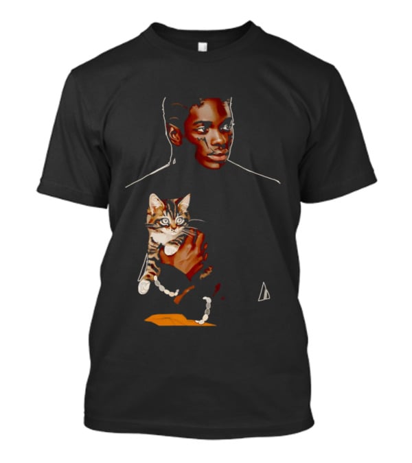 Young Man Holding A Tabby Cat Painting T-Shirt