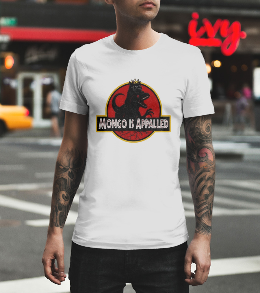 Mongo Is Appalled Dinosaur Crown Sunglasses Red Circle T-Shirt