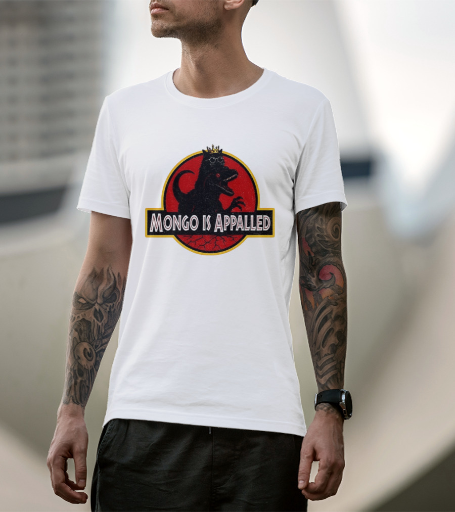 Mongo Is Appalled Dinosaur Crown Sunglasses Red Circle T-Shirt